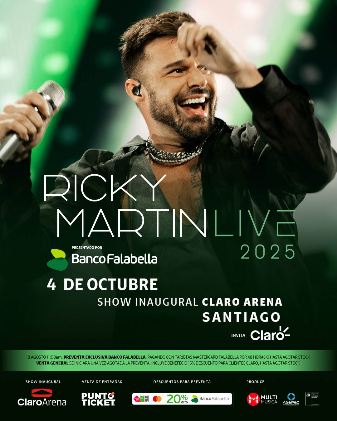 Ricky Martin Live 2025 Inaugura Claro Arena | CHILLANONLINE